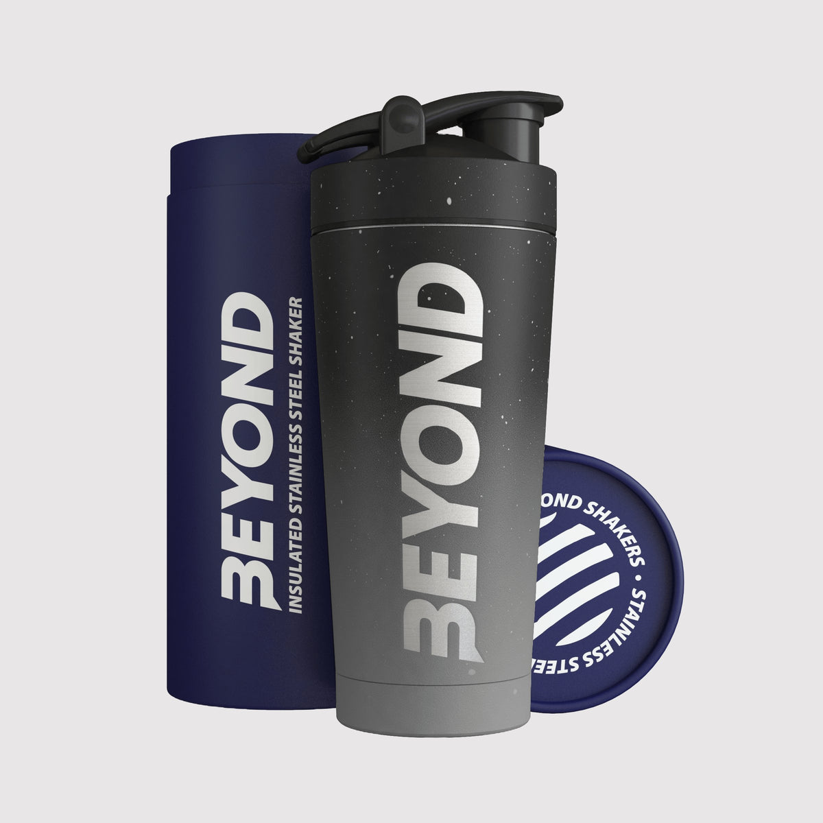 Metal Shaker Bottle - 735ml - Insulated Protein Shaker - Grey & Black ...